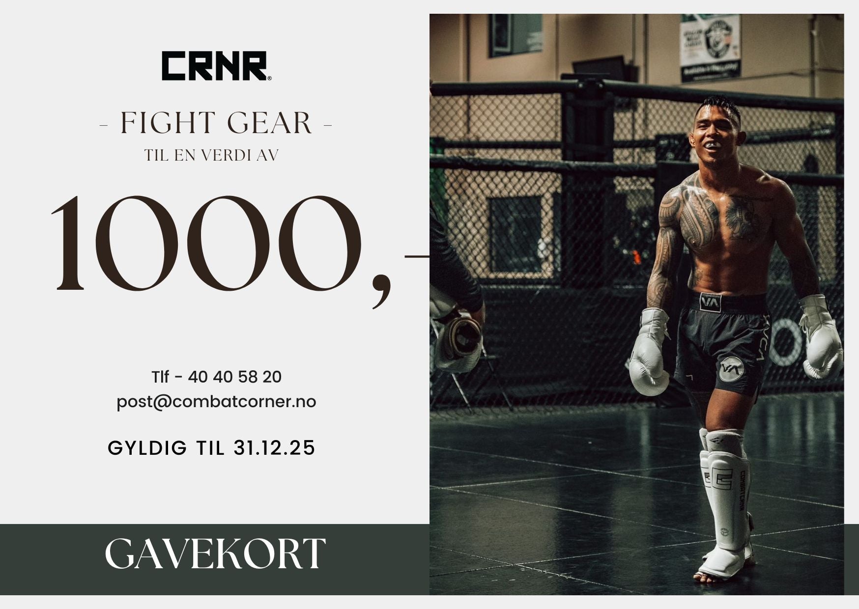 Gavekort – Combat Corner Norge